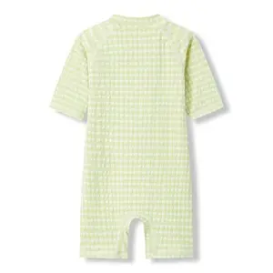 MILKBARN Zipper Shortall Swimsuit - Green Gingham
